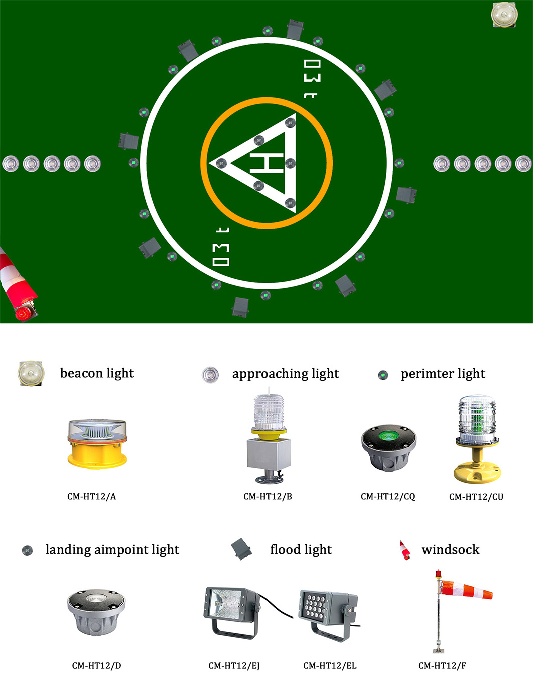 CDT Tech,Aviation Obstruction Light,Helipad Lights,Heliport Light ...